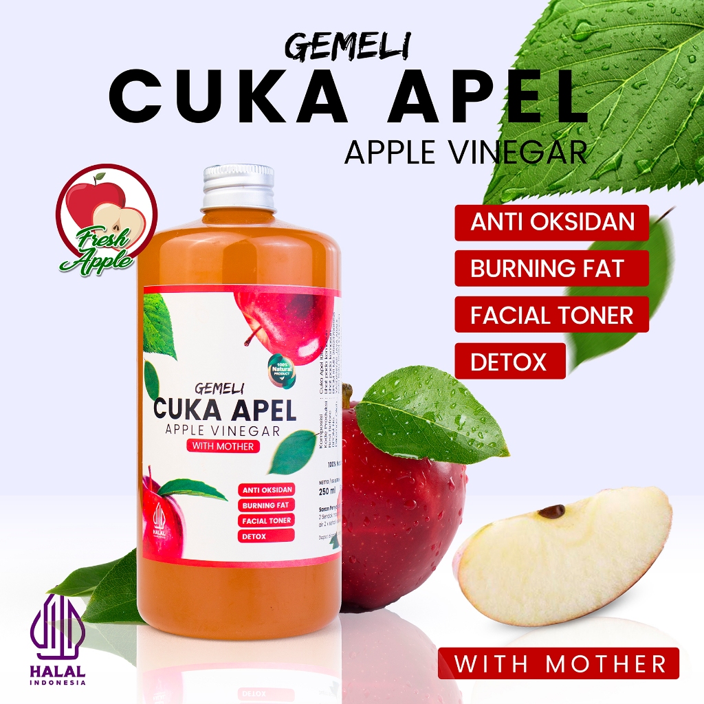 Jual Cuka Apel Asli With Mother 1000 ML | Shopee Indonesia