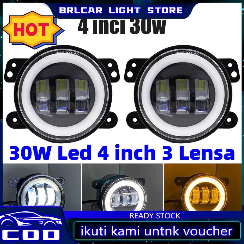 Jual COD Lampu Foglamp Led Daymaker Ukuran 4 Inch 30w Fog Light 4 Inch ...