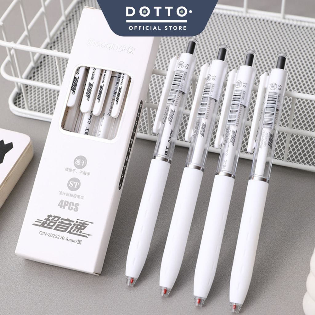 Jual Dotto Supersonic Premium Gel Pen Pulpen Mekanik Hitam 0.5 MM 1 SET ...
