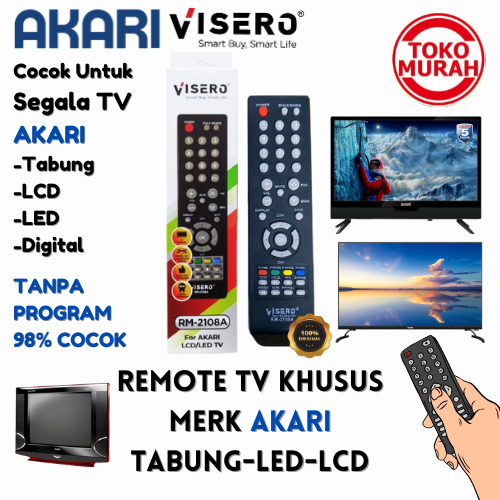 Jual Remote/Remot TV Khusus Merk AKARI Multi All Type TV Tabung/LCD/LED ...