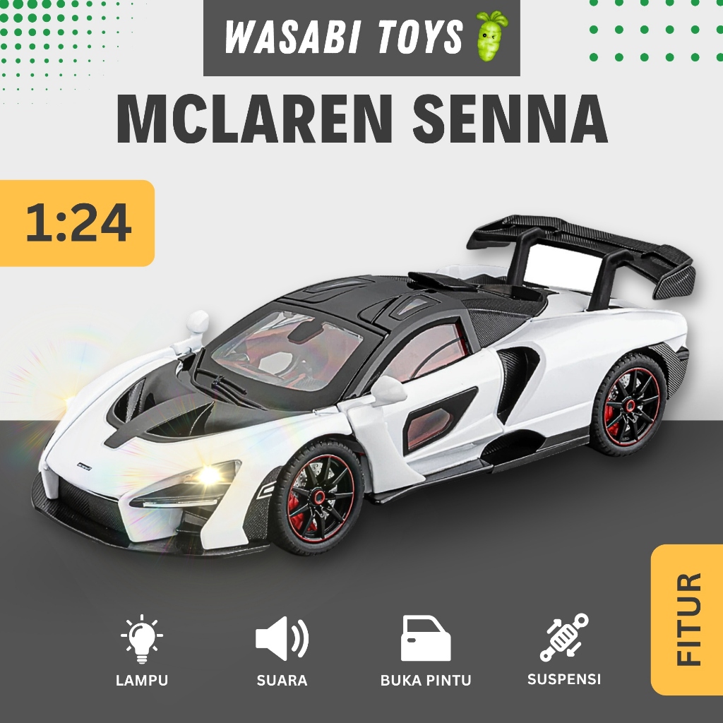 Jual Diecast 1:24 McLaren Senna Miniatur Mobil Supercar (Fitur Lampu ...