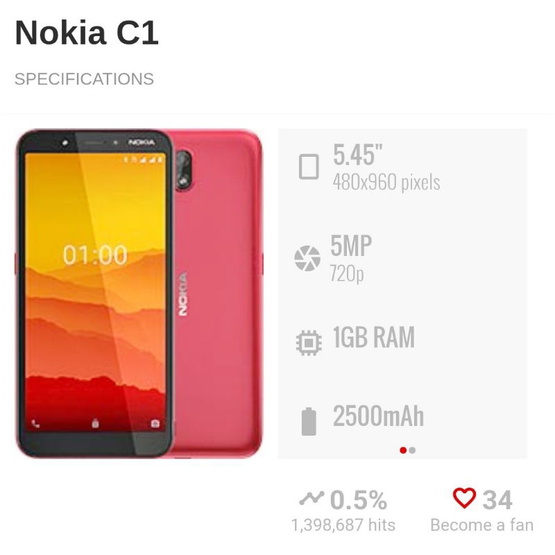 Jual NOKIA C1 ANDROID NORMAL MURAH SIAP PAKAI HARGA TERJANGKAU | Shopee ...