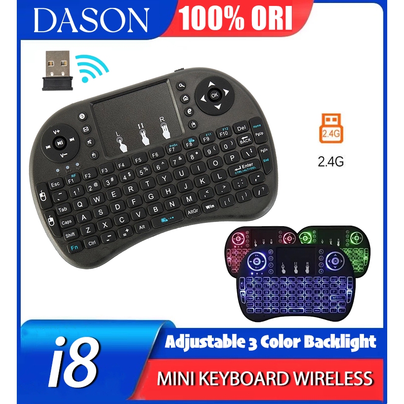 Jual USB Wireless Mini Keyboard 3 RGB Backlight Colorful 2.4GHz dengan ...
