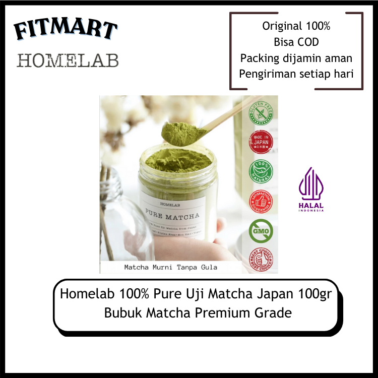 Jual Homelab 100% Pure Uji Matcha Japan 100gr - Bubuk Matcha Premium ...