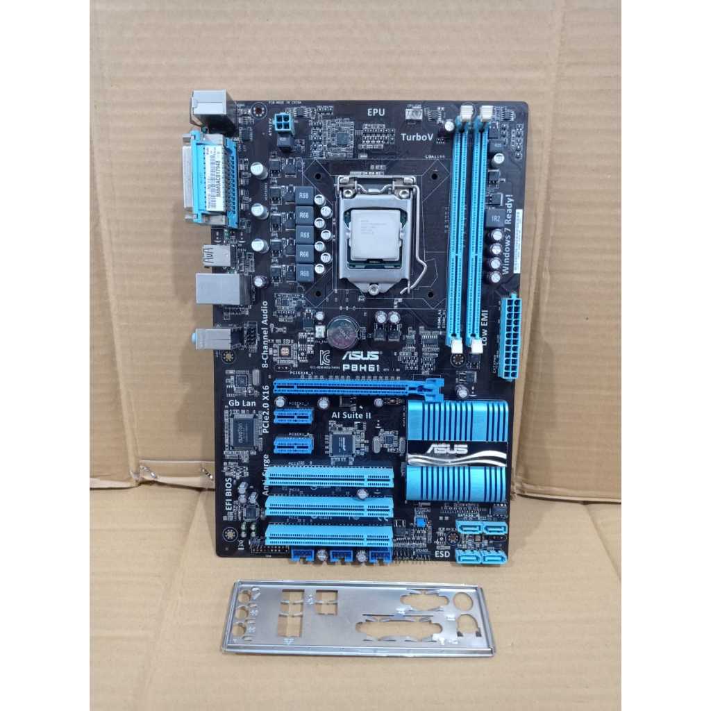 Jual mainboard asus p8h61 lga 1155 ofboard vga bonus proccesor pentium ...