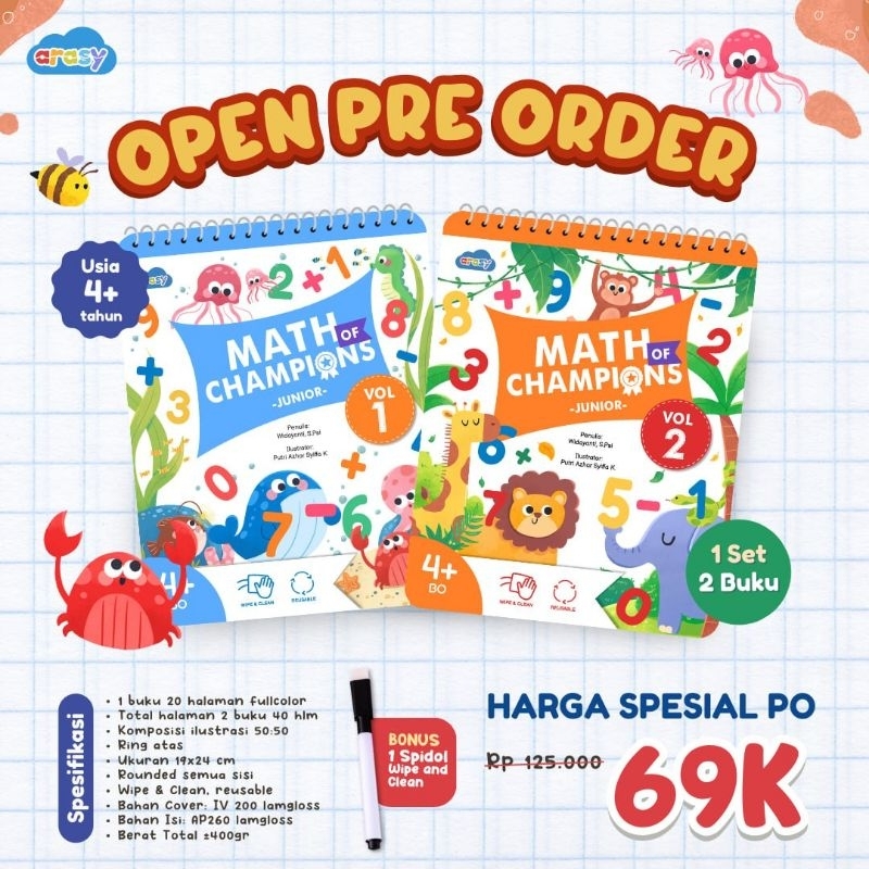 Jual Activity Book Math Of Champion Junior untuk 4-6 tahun Buku ...