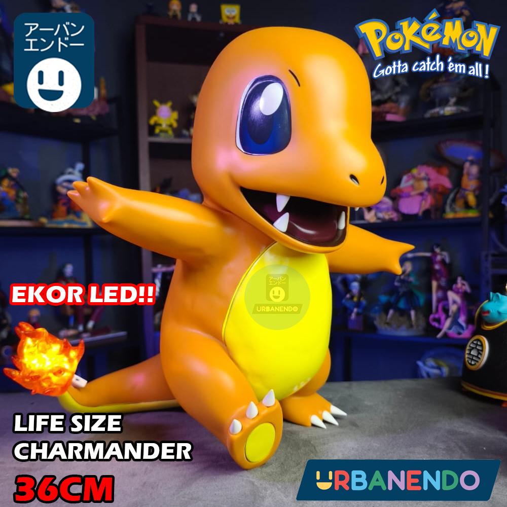 Jual Action Figure Charmander Life Size 1:1 36Cm Led Di ekor Pokemon ...