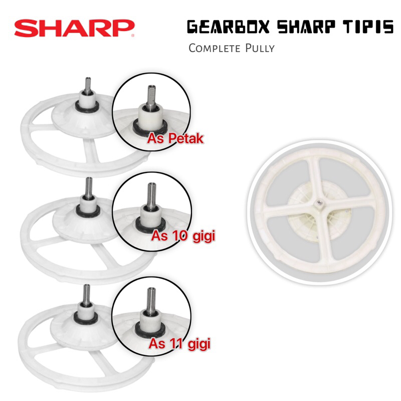 Jual Gearbox Gear Box Mesin Cuci Sharp Tipis 2 Tabung AS Petak - AS 10 ...