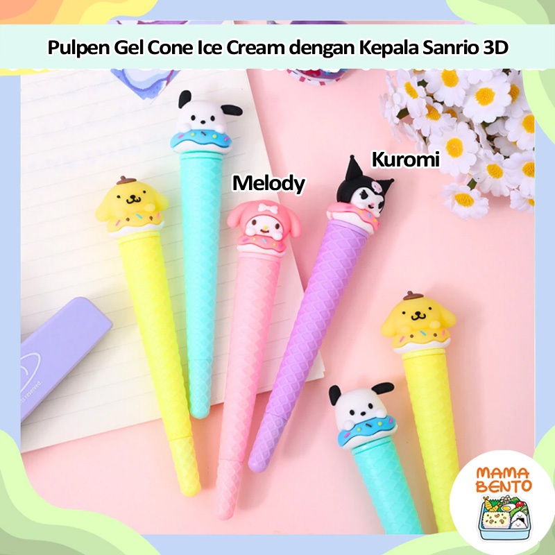 Jual Pulpen Gel Pena Bulpen bentuk Ice Cream Cone Kuromi Cinnamoroll ...