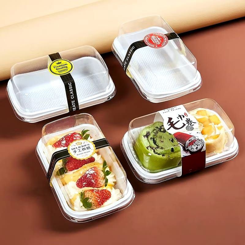 Jual 10pcs tray mika PREMIUM tray kotak box dessert kue cake puding ...