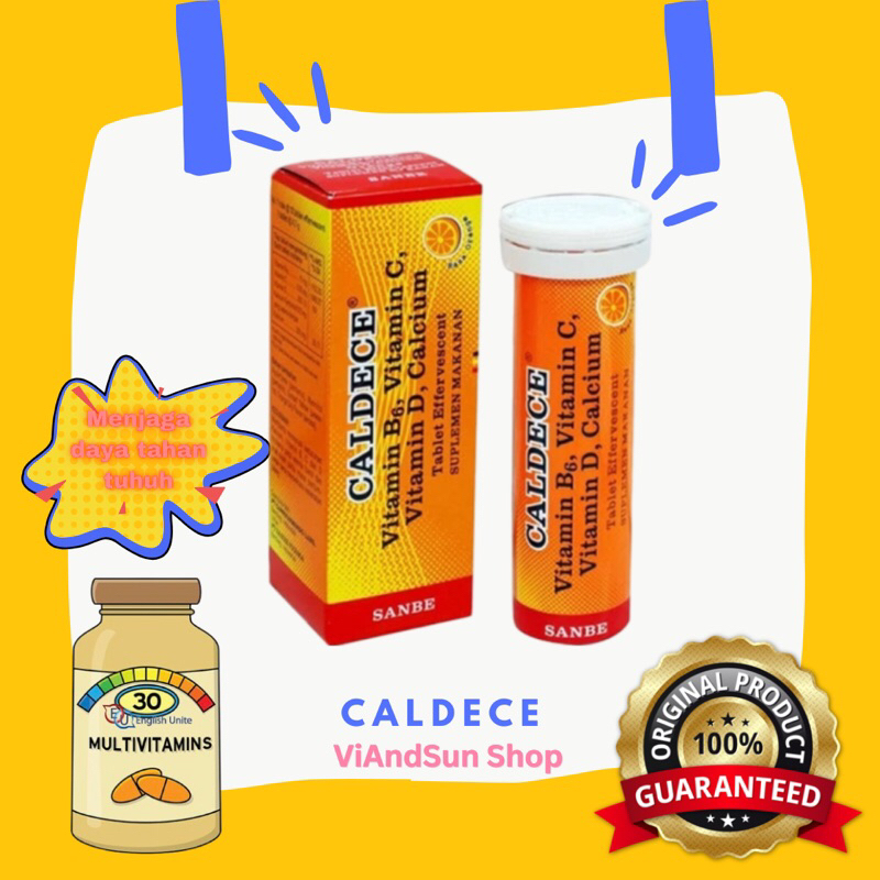 Jual Caldece - Multivitamin - Suplement - Isi 10 Vit C, Vit D, Vit B ...