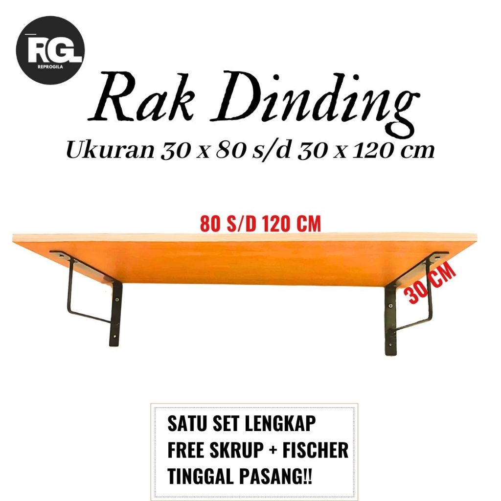 Jual Rak dinding / Rak ambalan / ukuran besar Lebar 30 cm Panjang 80 s ...