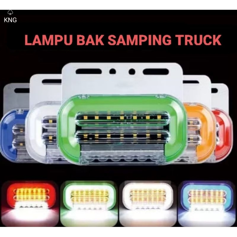 Jual Lampu LED Samping Mobil Bak Pickup Box Truck Sein Running 24 Volt Model C Terbaru | Shopee ...