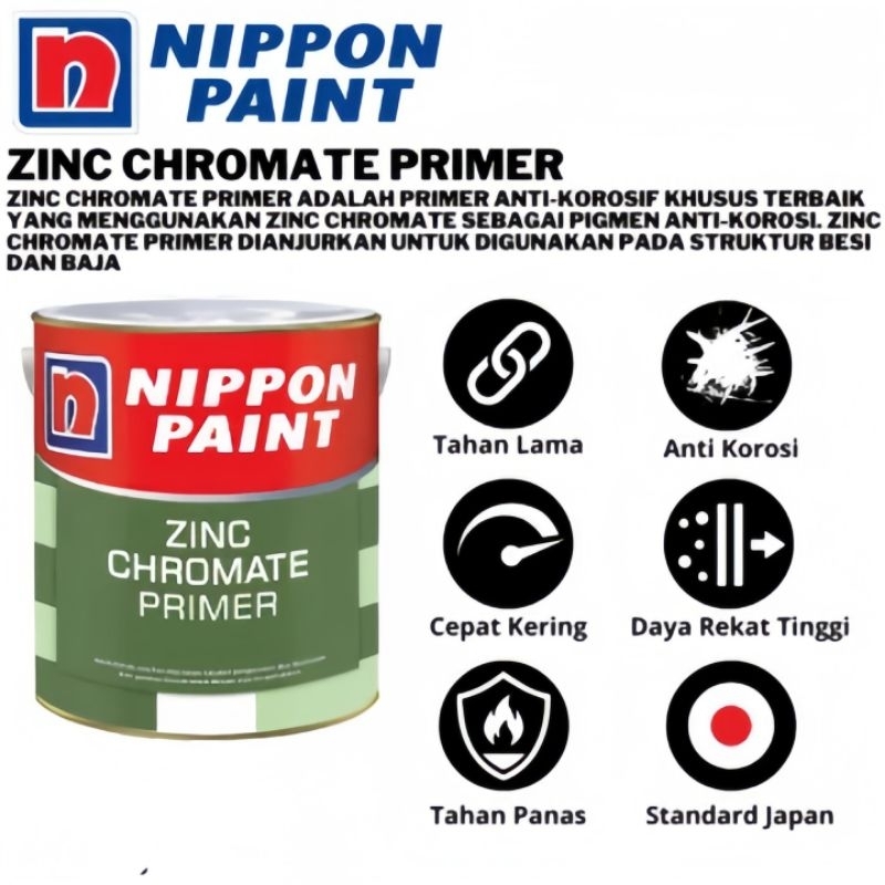 Jual Nippon zinc chromate 2 in 1 black,meni Nippon paint + cat hitam ...