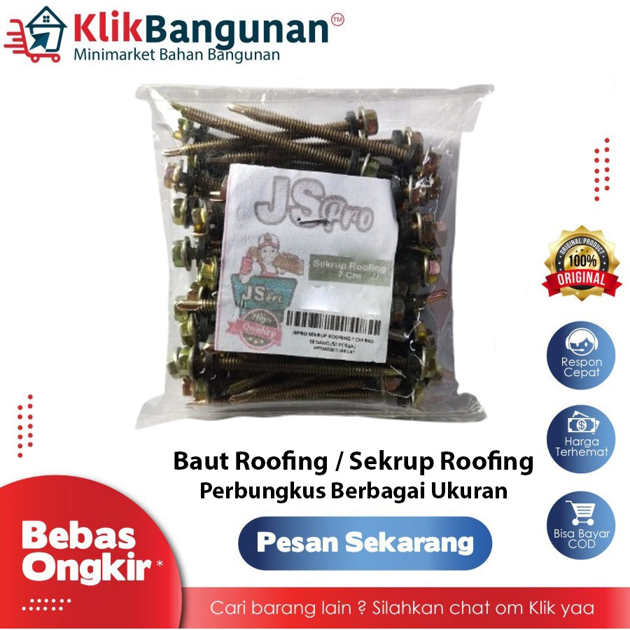Jual SKRUP ROOFING 7CM / SEKRUP ROOFING / BAUT ROOFING / SKRUP BAJA ...