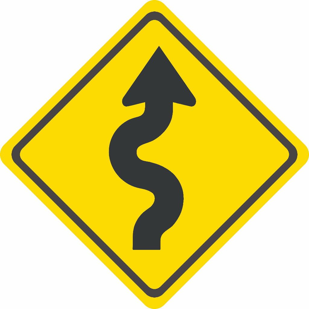 Jual SIGN/RAMBU JALAN BERKELOK UKURAN 37X37CM BAHAN ACP DENGAN STIKER ...