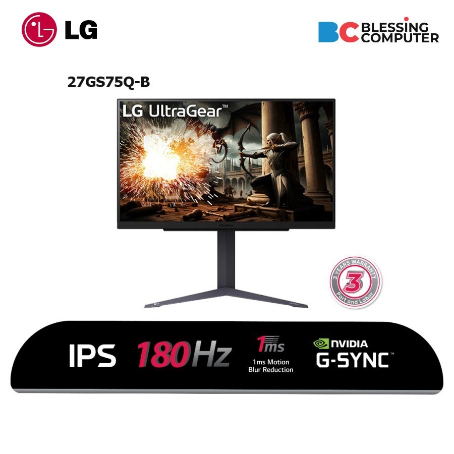 Jual Monitor LG 27GS75Q-B 27 UltraGear QHD IPS 180Hz 1ms Gaming ...