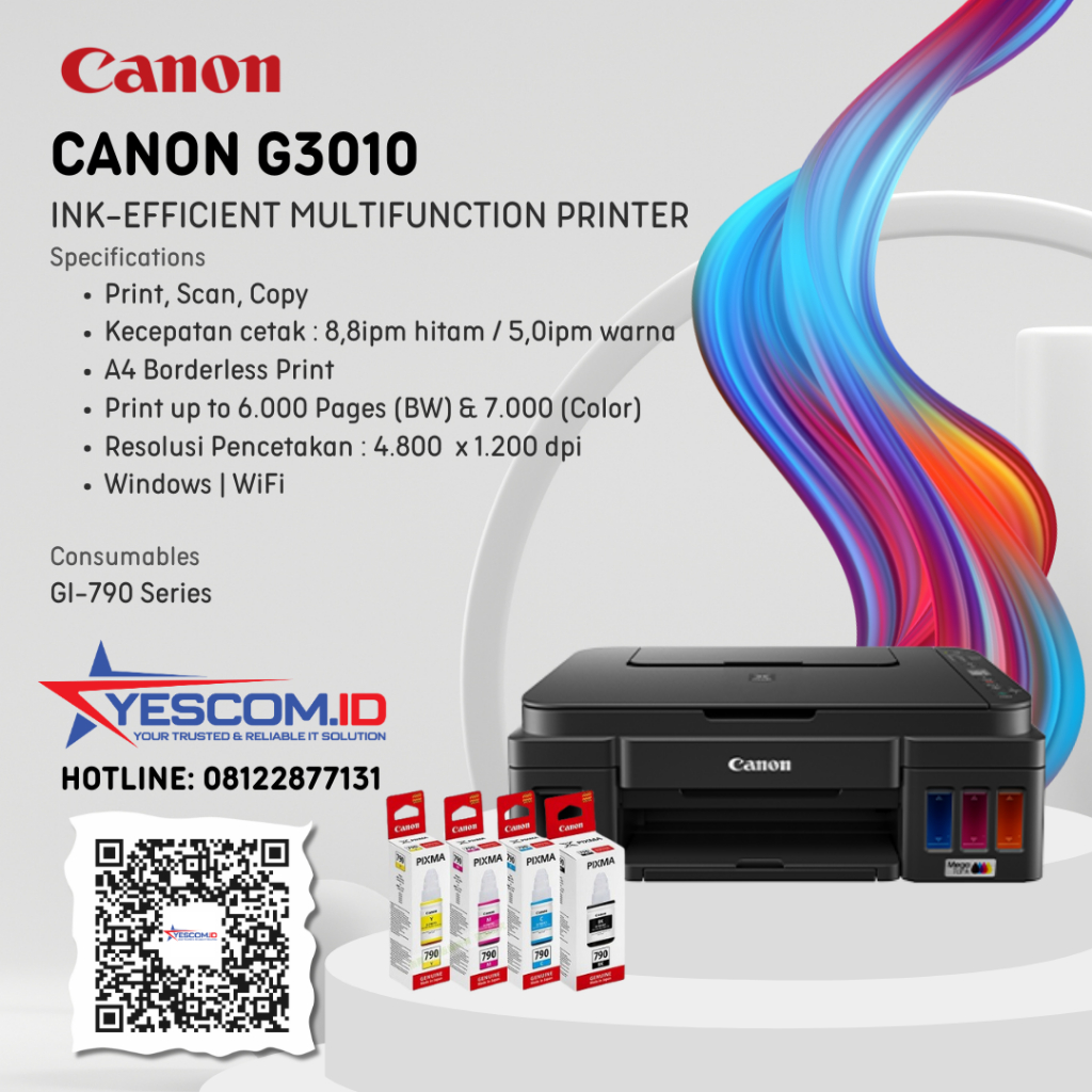 Jual PRINTER CANON PIXMA INK EFFICIENT G3010 ( PRINT,SCAN,COPY ...