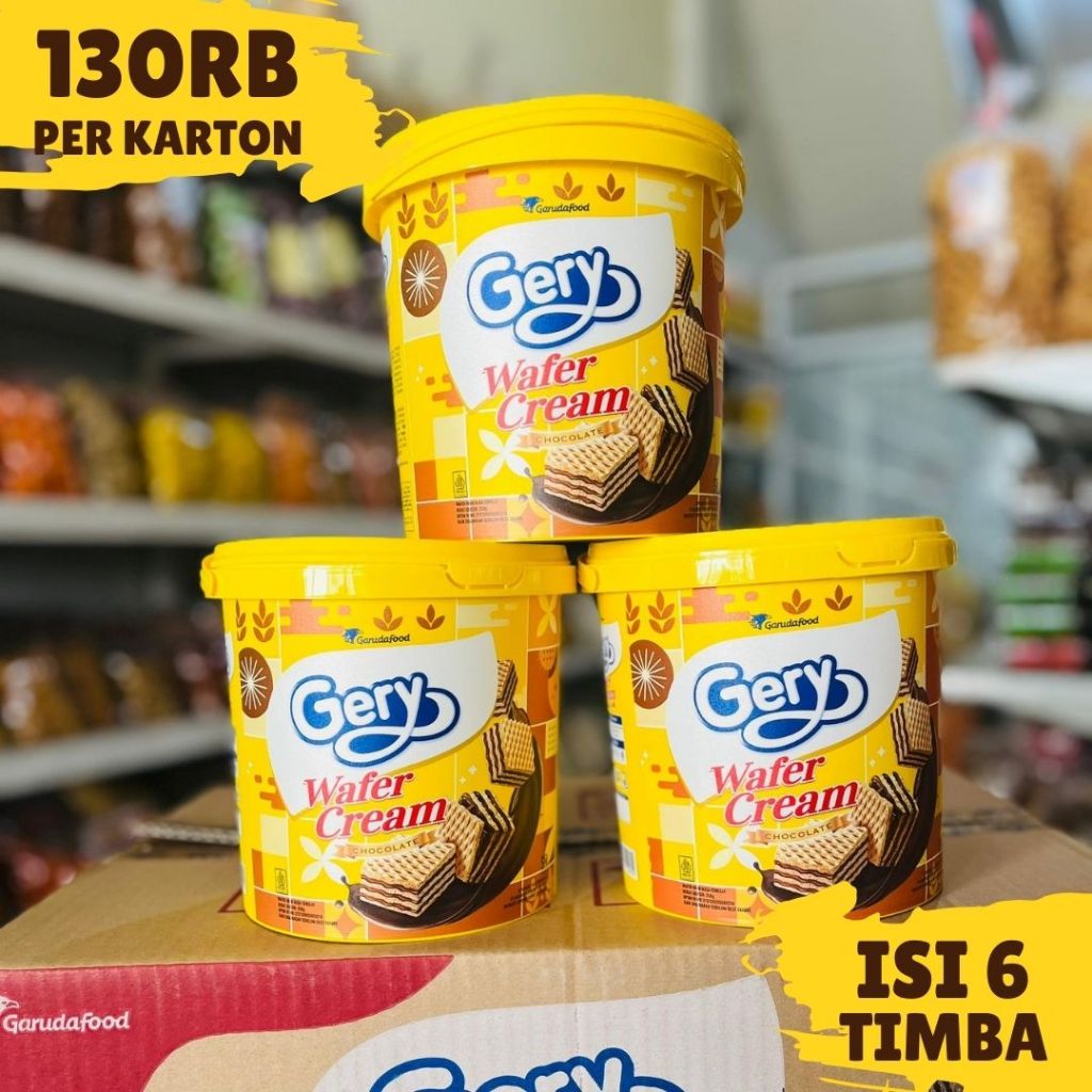 Jual GERY WAFER CREAM COKLAT 250GR ISI 6 EMBER PER KARTON JAJAN ...