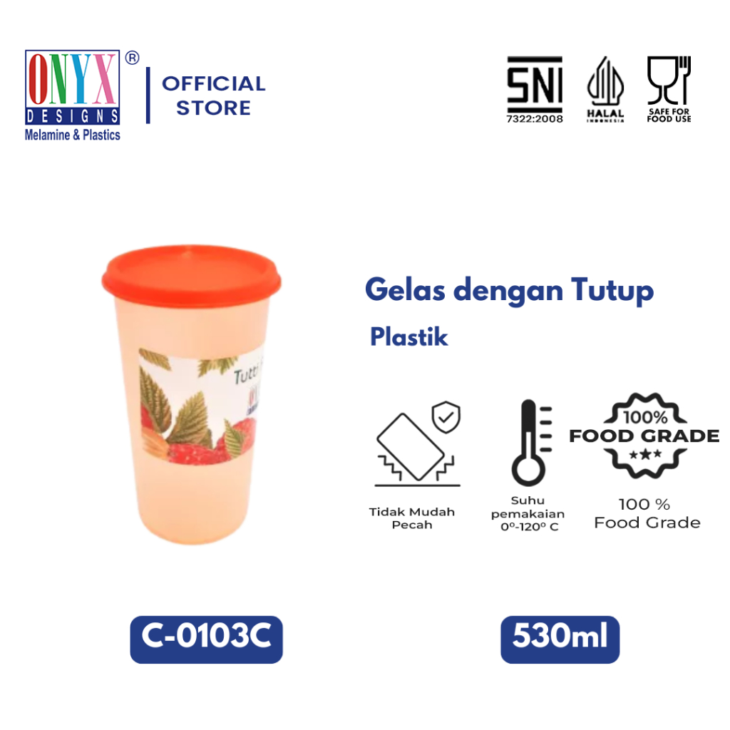 Jual Onyx, Tumbler Gelas Tinggi 530ml: Plastik PP, Aman untuk Minuman, Bebas BPA, C-0103C Frosty ...