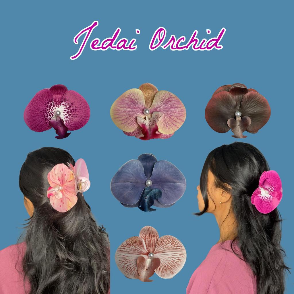 Jual Orchid Hairclaw Jepit Orchid Jedai Rambut bunga anggrek 11 cm ...