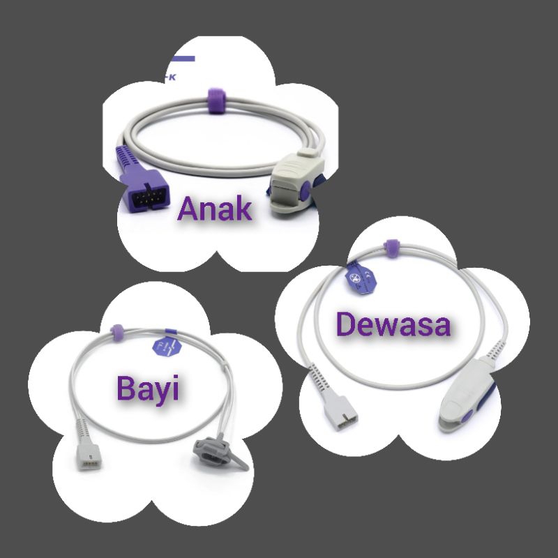 Jual Sensor Probe SpO2 Bayi / Anak / Dewasa 7 pin / 9 Pin Nellcor ...