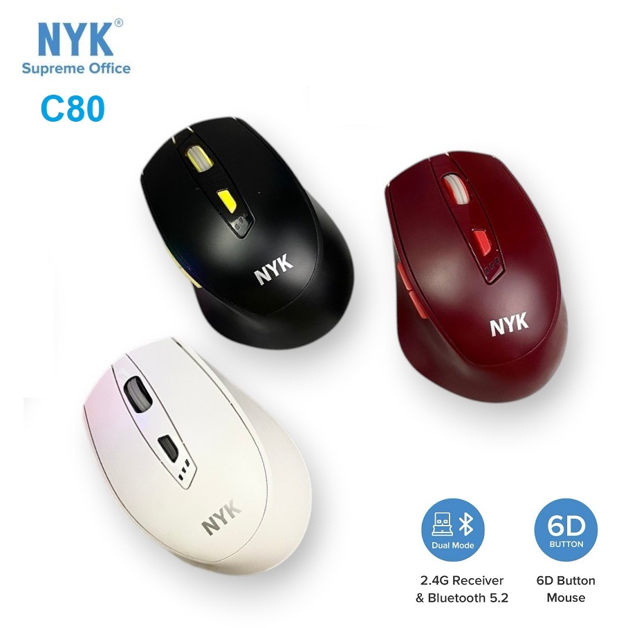 Jual Mouse Wireless NYK C80 Bluetooth Silent Klik | Shopee Indonesia