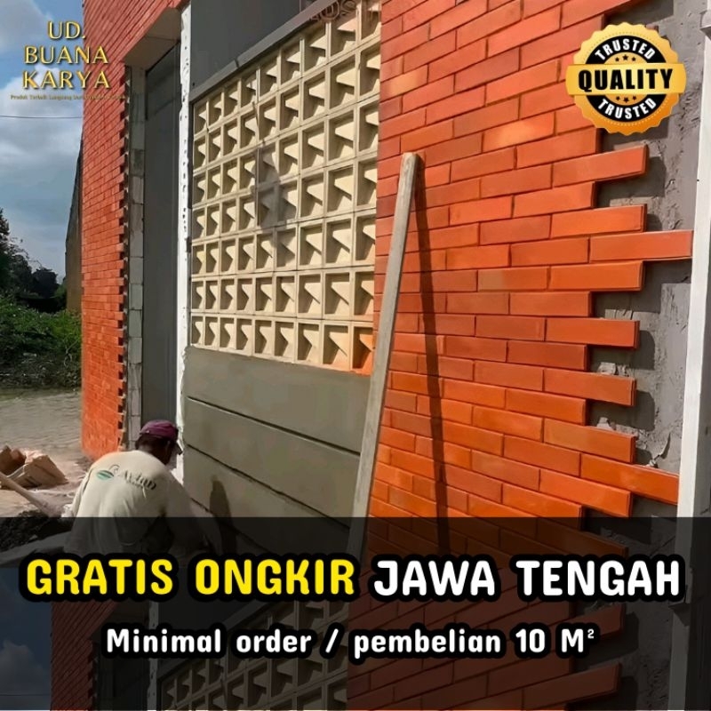 Jual Bata Tempel Jawa Tengah | Brick wall Cladding Exposed | Shopee ...