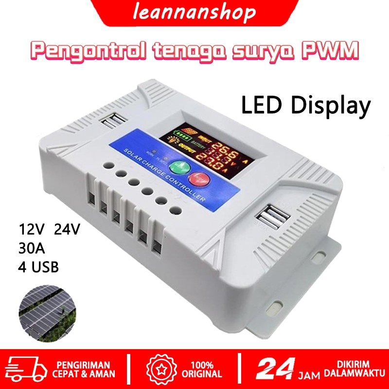Jual 30A Solar Charge Controller/Pengontrol Surya 30A Layar LED Adaptif ...