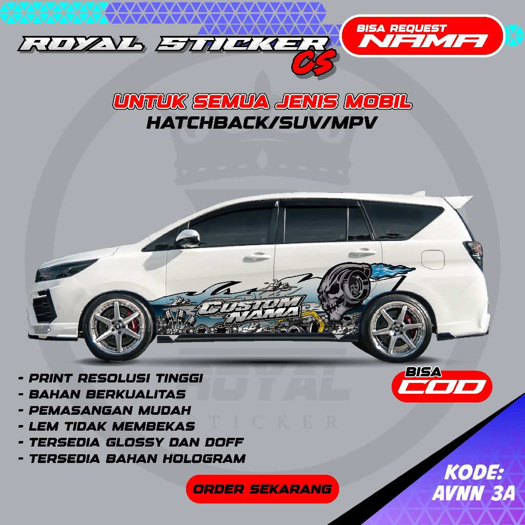 Jual DECAL STICKER MOBIL INNOVA SIGRA AVANZA, DATSUN, ERTIGA, CALYA ...