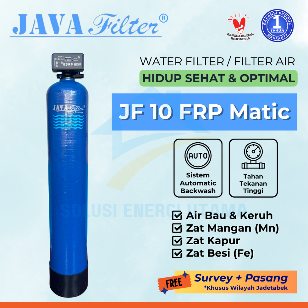 Jual JAVA FILTER - JF10 FRP Fiber Tabung Water Filter Air - Automatic Backwash | Shopee Indonesia
