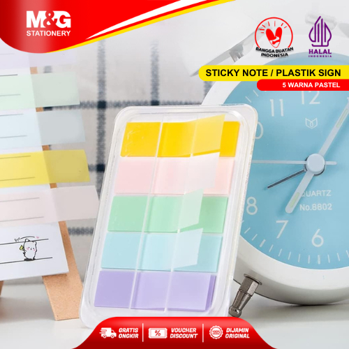 Jual M&G 2x3' Pet Sticky Note Flag 20 Sheet Pastel Color 45x12mm YS ...