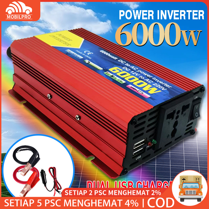 Jual Inverter 6000 Watt Power Inverter DC Ke AC Aki listrik Serbaguna ...