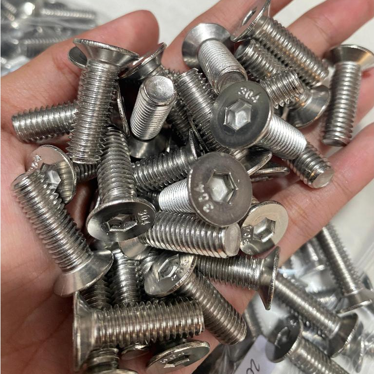 Jual Baut JF verseng L Ss 304 countersunk M8 Baut kaca railing tangga | Shopee Indonesia