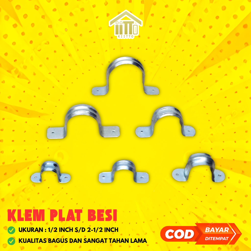 Jual KLEM PIPA PLAT / KLEM BESI / KLEM SENG 1/2 INCH SAMPAI 2 1/2 INCH ...