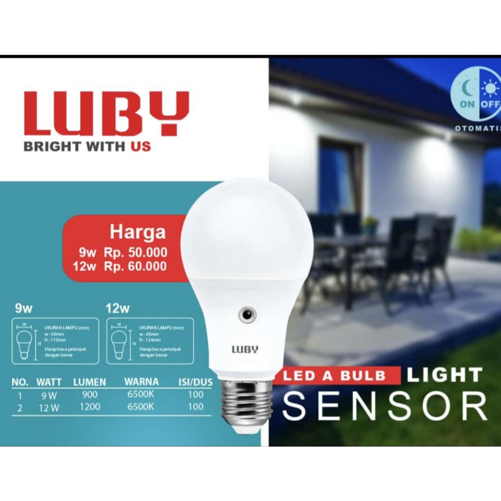 Jual SINARCAHAYA2024 - Luby Sensor Lampu Led Sensor 12W Led Sensor Luby ...