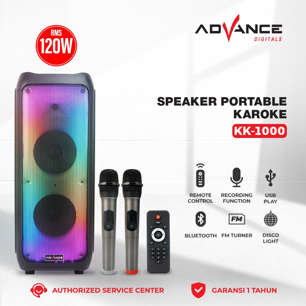 Jual Speaker Advance KK1000 10" Profesional Speaker System 2 Mic ...