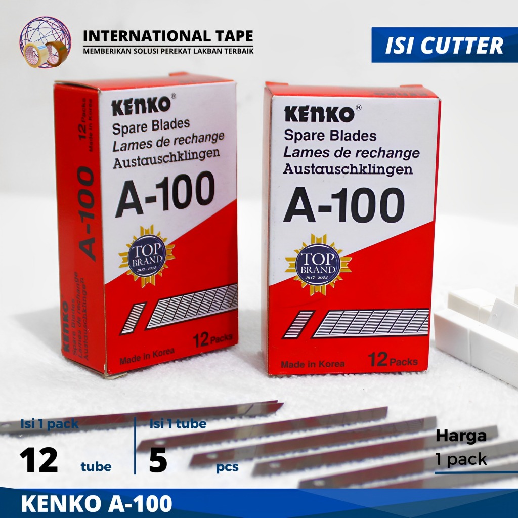 Jual ISI CUTTER KENKO A-100 PER PACK ISI 12TUBES ( 60PCS) | Shopee ...
