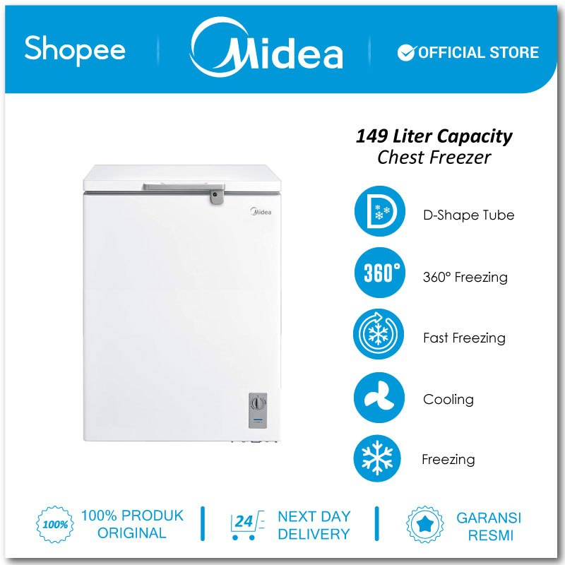 Jual Midea Chest Freezer Box 150 Liter Cepat Beku Daging Frozen Ikan ...