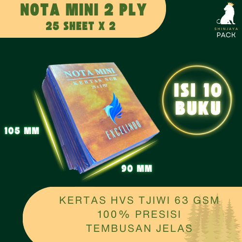 Jual (ISI 10 BUKU) Nota Kontan Mini 2 ply NCR Nota Laundry HARGA GROSIR ...