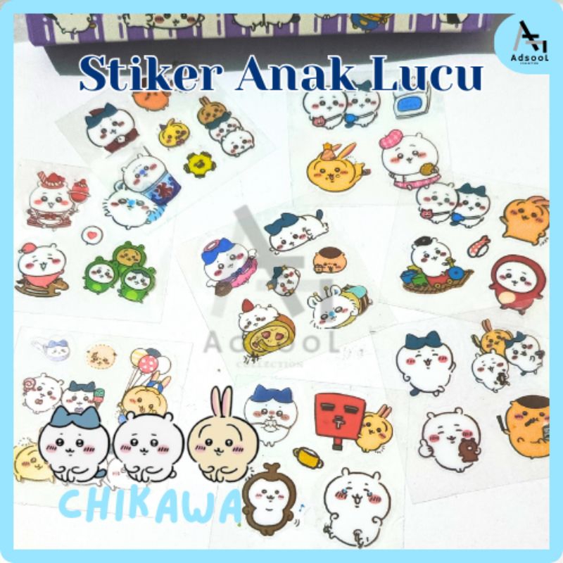 Jual Sticker Anak Karakter CHIKAWA Lucu Korea Jepang Aesthetic Ecer Isi ...