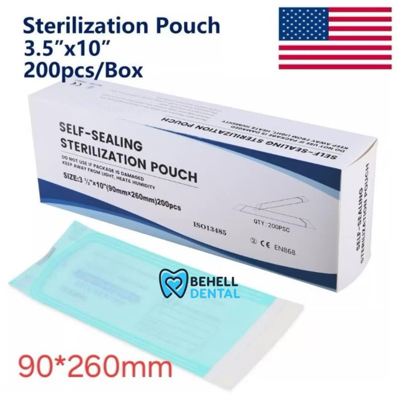 Jual 200pcs DENTAL PLASTIK STERIL STERILISASI POUCH MEDIPACK MEDIPOUCH ...
