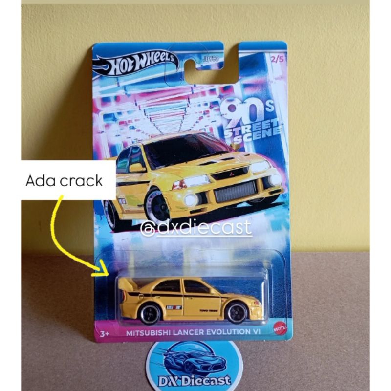Jual Hot Wheels 90s Street Scene Mitsubishi Lancer Evolution VI kuning ...