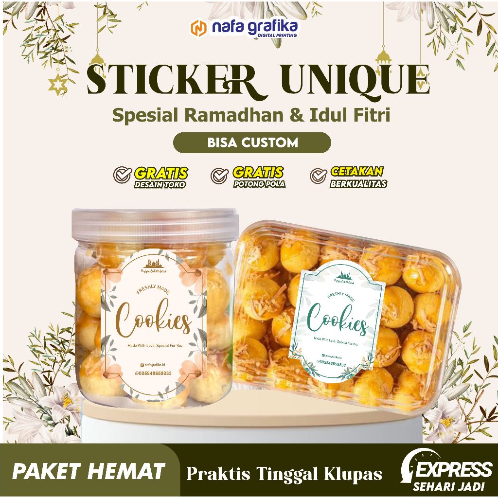 Jual STICKER TOPLES KUE KERING UNIK BISA CUSTOM IDUL FITRI LEBARAN ...