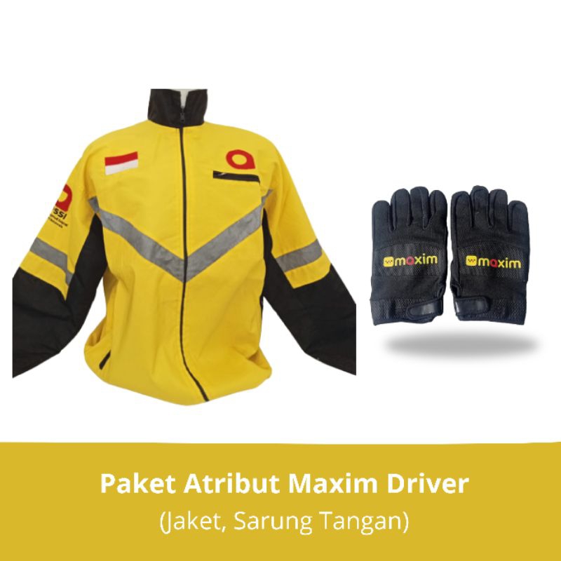 Jual Jaket Maxim Fullbordir + Sarung Tangan Maxim | Shopee Indonesia