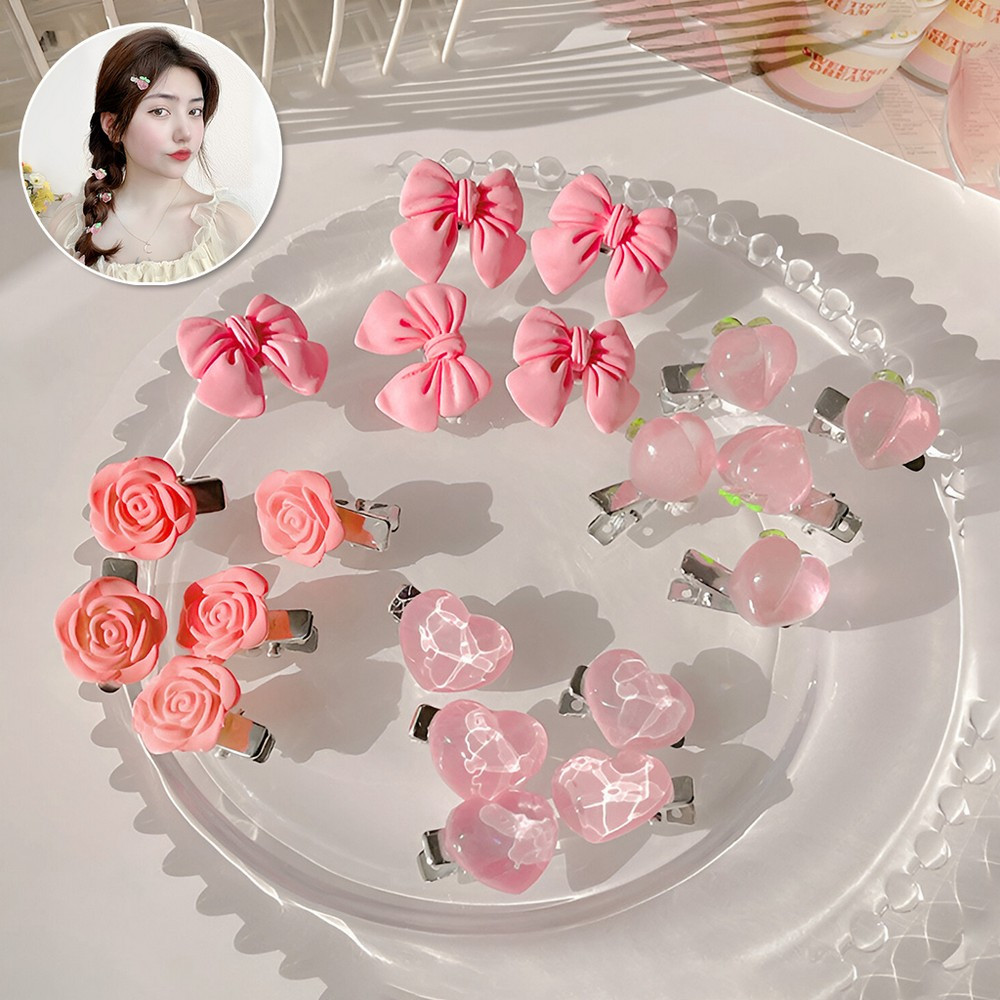 Jual Jepit Rambut Bunga Mawar Love Peach Pita Wanita Korea / Jepit ...