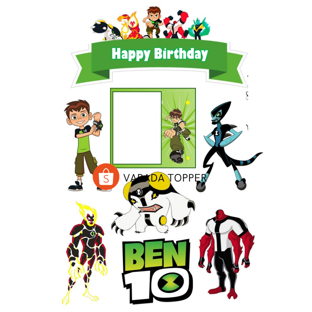 Jual BEN 10/Topper Birthday Ben Ten Free Custom Nama/Hiasan Cake Ultah ...