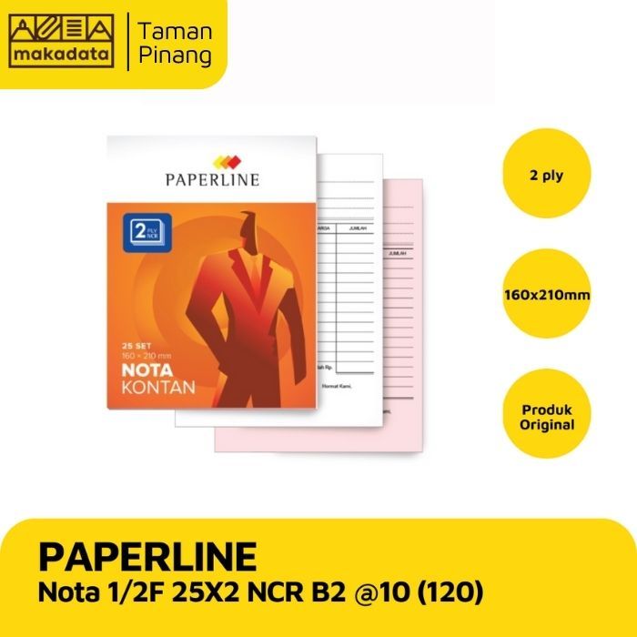 Jual PAPERLINE NOTA 1/2 FOLIO / NOTA KONTAN BESAR 2 PLY PAPERLINE 25 ...