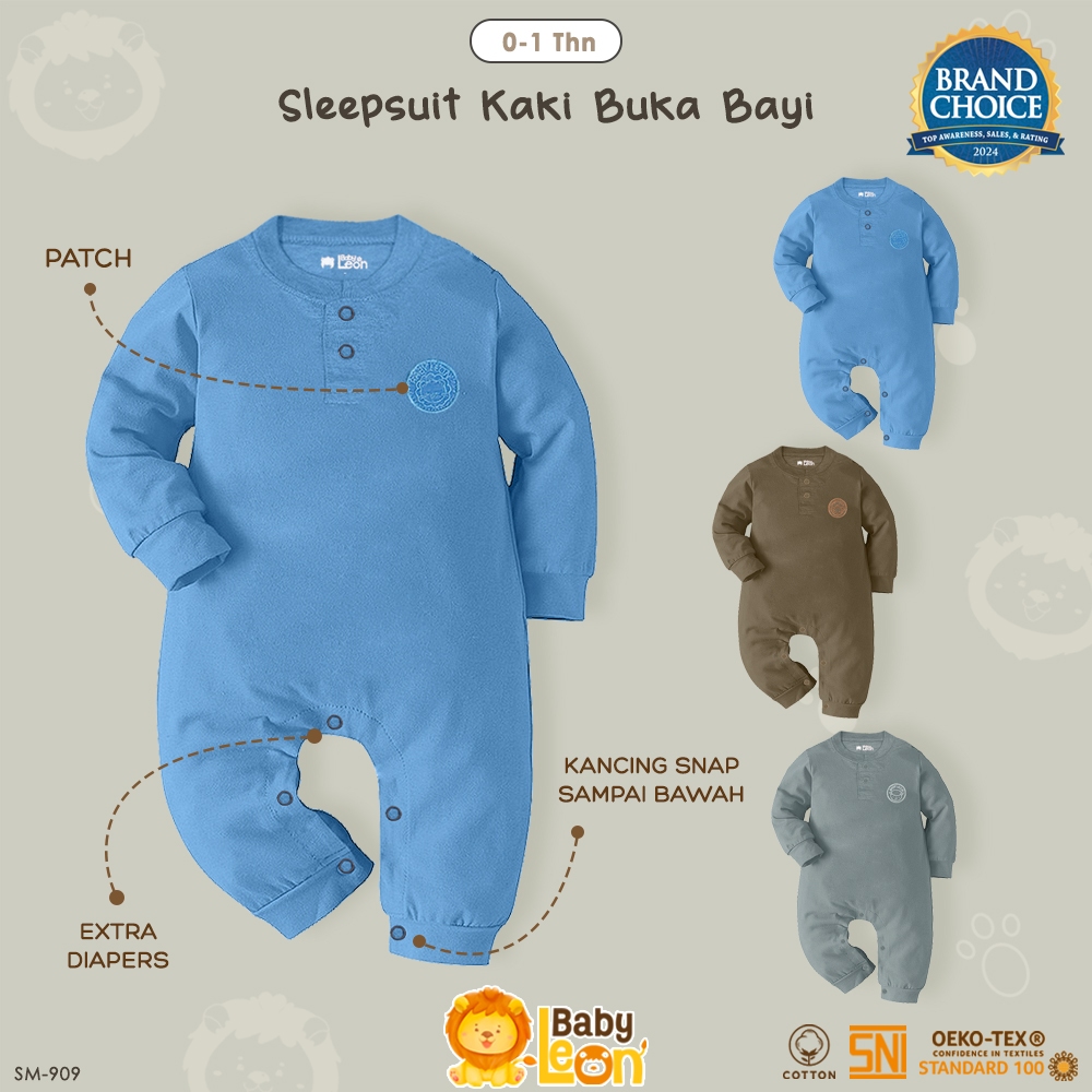 Jual Sleepsuit Jumper Bayi Kaki Buka Dengan Patch SM-909 Baju Bayi ...