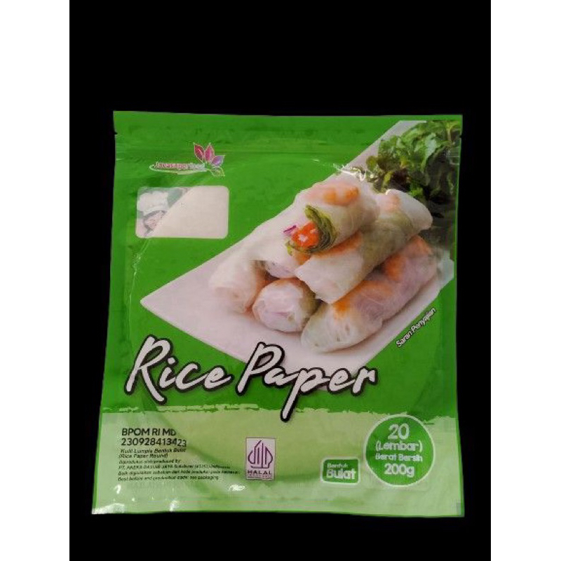 Jual Rice paper 200gr/ Kulit Lumpia bentuk bulat 20 lembar/Rice paper ...